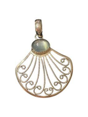 No Maker’s Mark | Jewelry | Sterling Silver Moonstone Shell Pendant ...